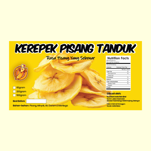 Sticker Kerepek Pisang - Tempah Label Sticker Printing Custom