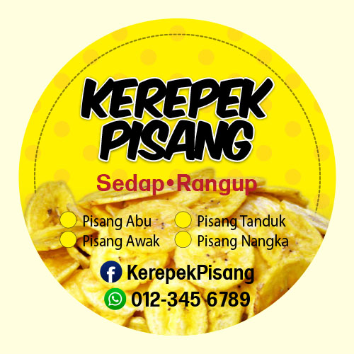 Sticker Kerepek Pisang - Tempah Label Sticker Printing Custom